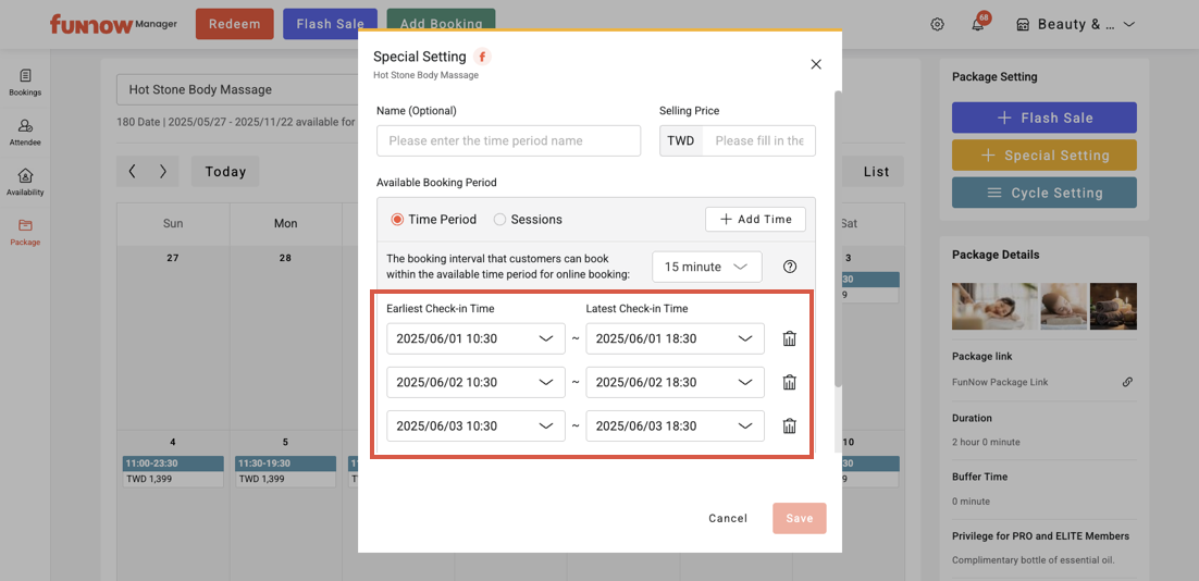 How to Set Prices for Special Events via “Special Setting”? – FunNow Manager Help Center