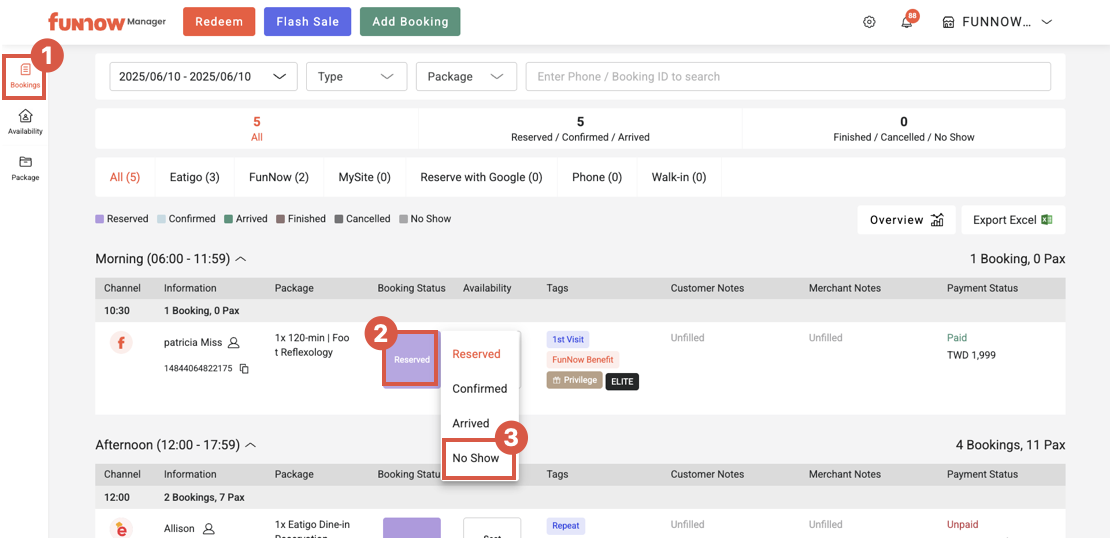 How to Report a No Show? – FunNow Manager Help Center